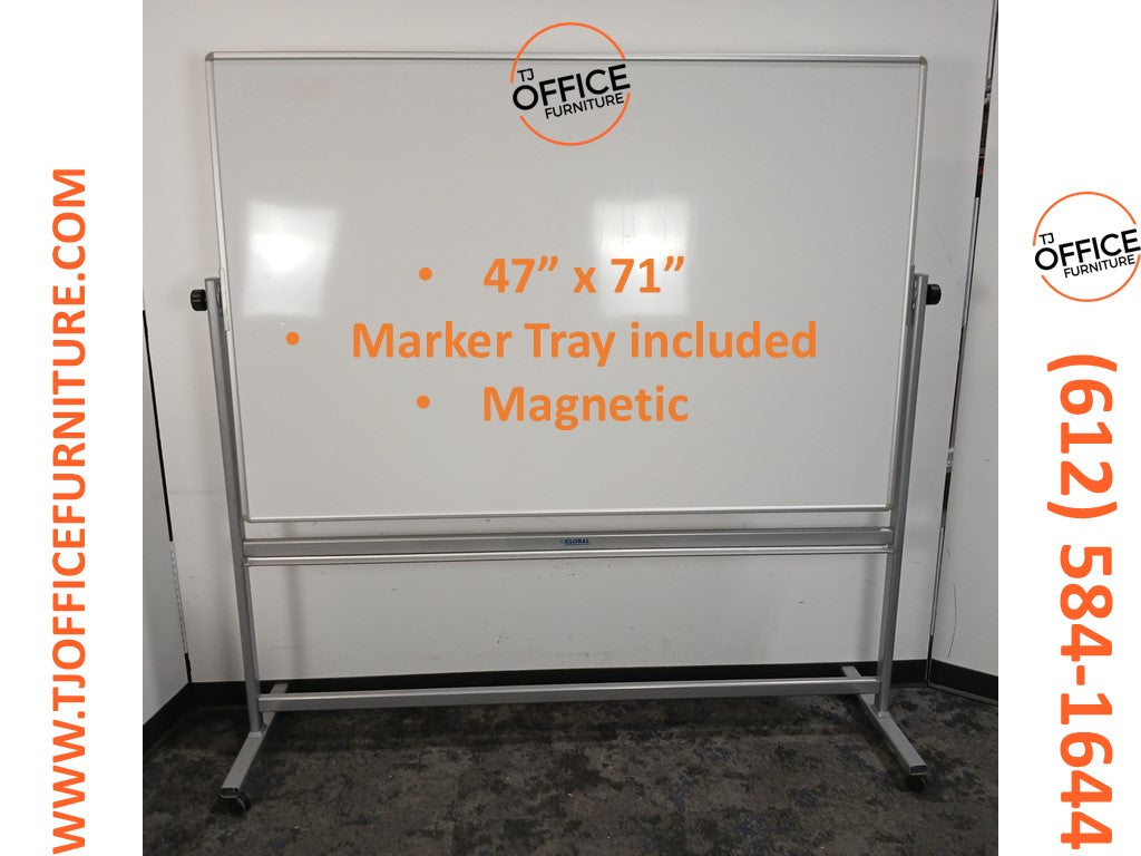47" x 71" Rolling Whiteboard / Dry Erase (#6700) | Used office ...