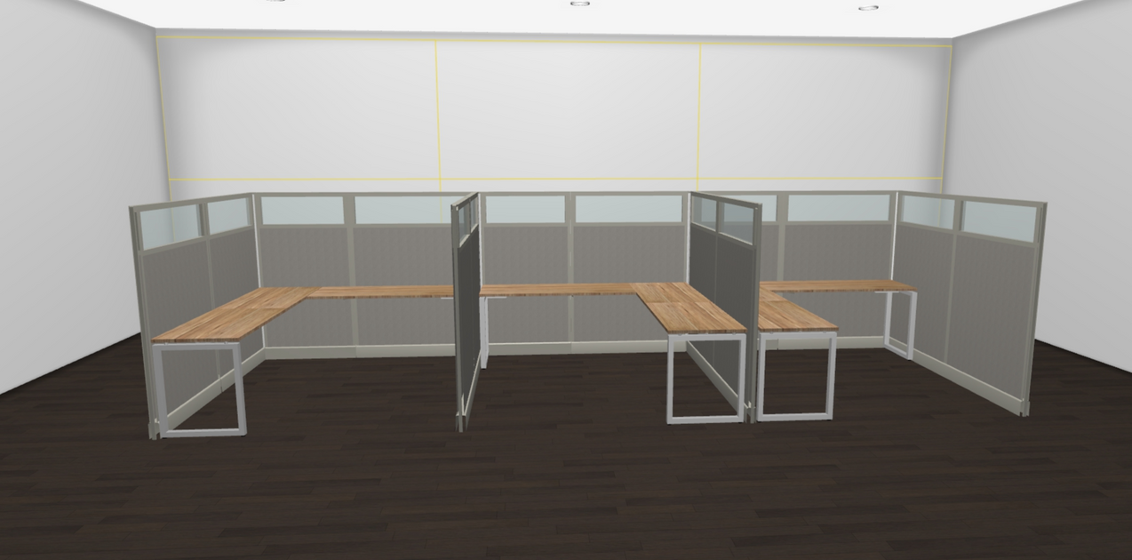 3 Pod 7'x8' Office Cubicles Workstations — TJ Office Furniture